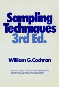 'Sampling Techniques, 3rd Edition by William G Cochran
