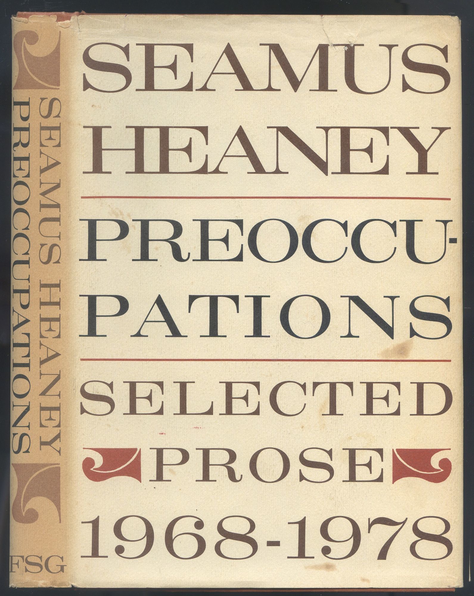 Preoccupations: Selected Prose 1968 - 1978 by HEANEY, Seamus [Alice ...