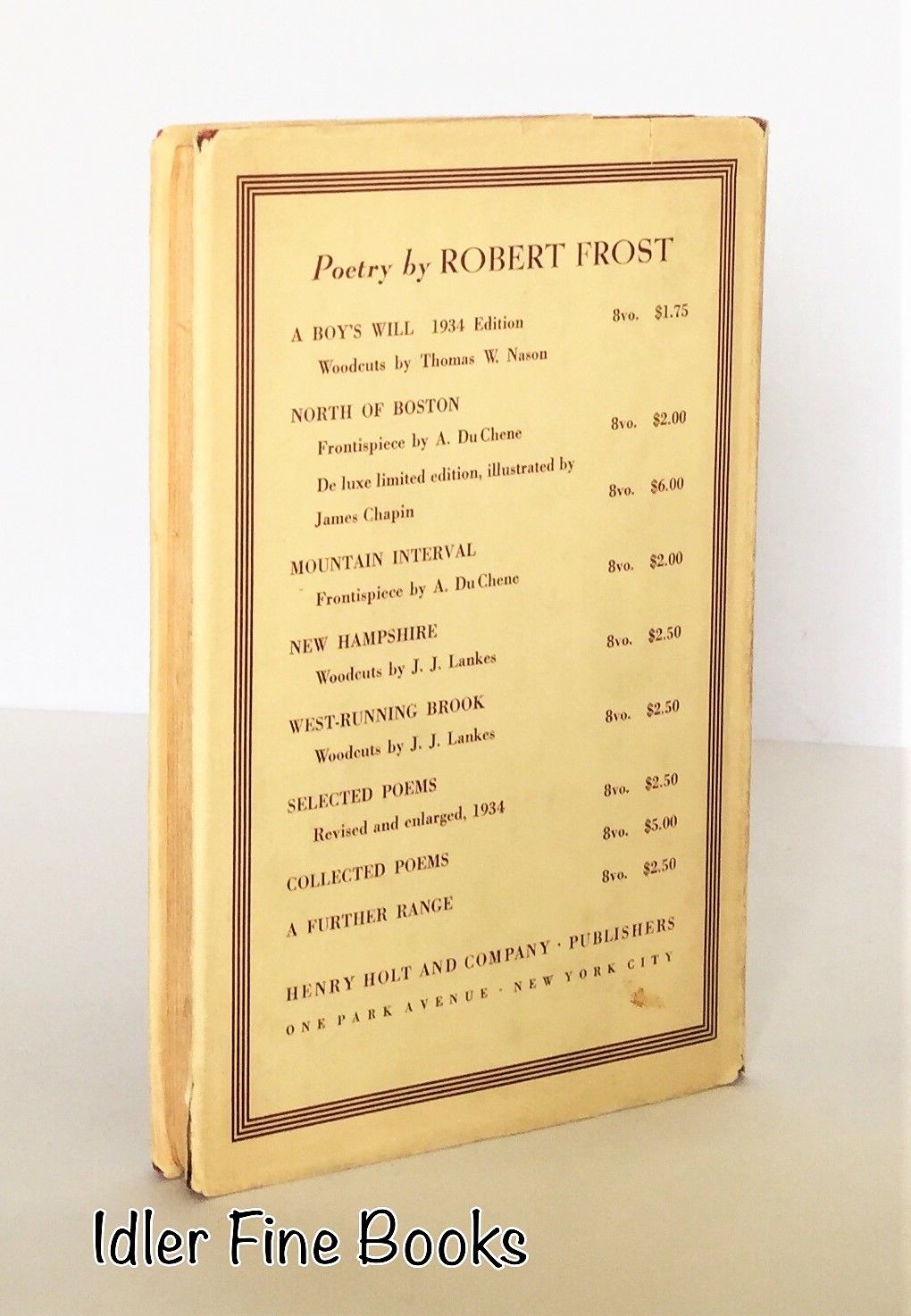 A Further Range by Frost, Robert | Hardcover | 1936 | Henry Holt and ...