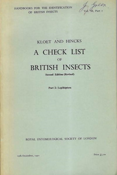A Check List of British Insects. Part 2: Lepidoptera (Handbooks for the ...