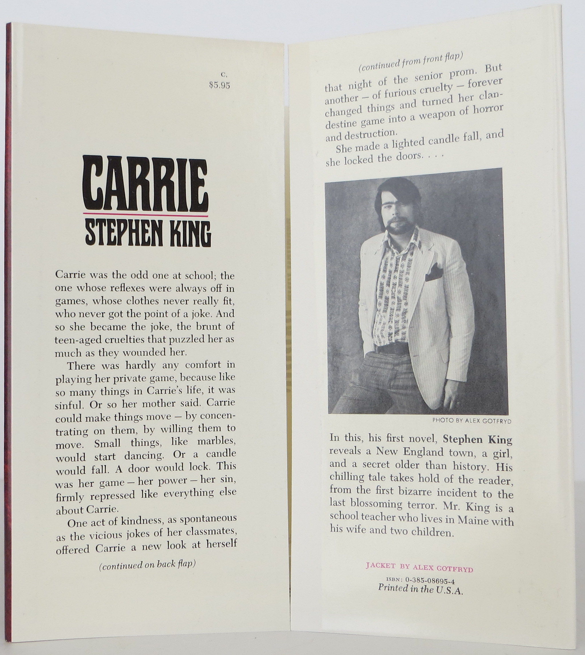 Carrie by Stephen King - 1st Edition - 1974 - from Bookbid Rare Books ...