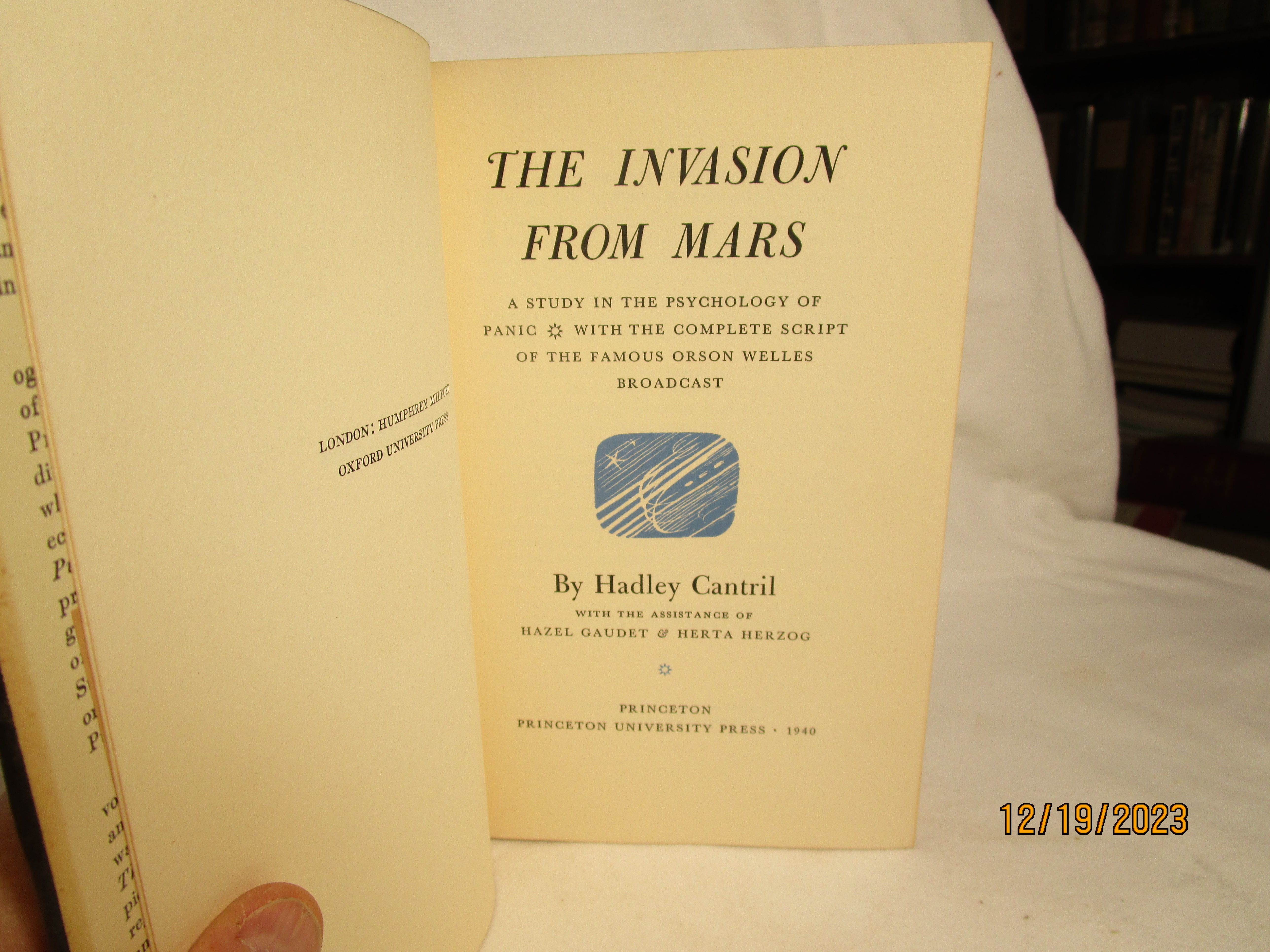 The Invasion from Mars. a Study in the Psychology of Panic. with the ...