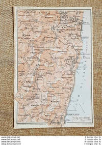 Carta geografica o cartina del 1920 Gargnano Oldesio Tignalga Lombardia ...