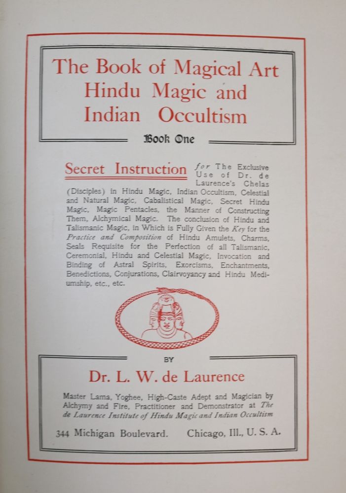 The Book of Magical Art, Hindu Magic and Indian Occultism. [Book I & 2 ...