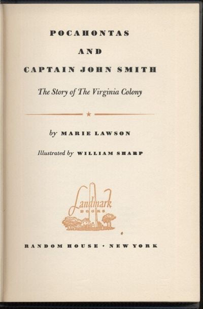 Pocahontas and Captain John Smith by Lawson, Marie | Hardcover | 1950 ...