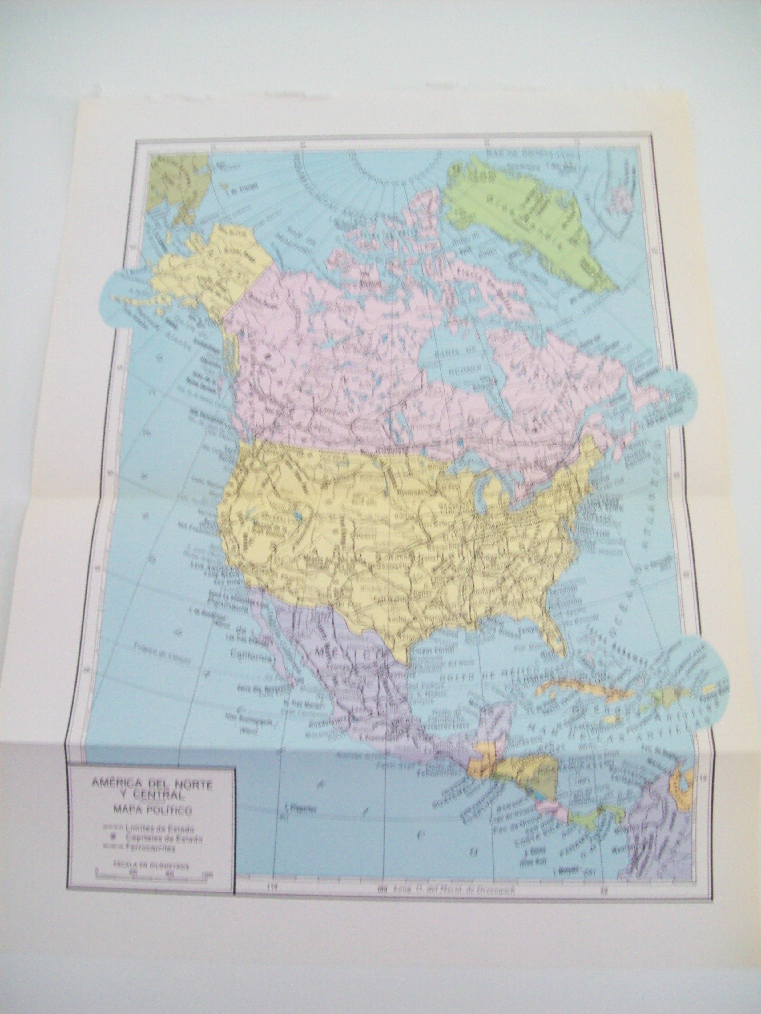 Lamina 240: Mapa politico de America del Norte y Central by Varios ...