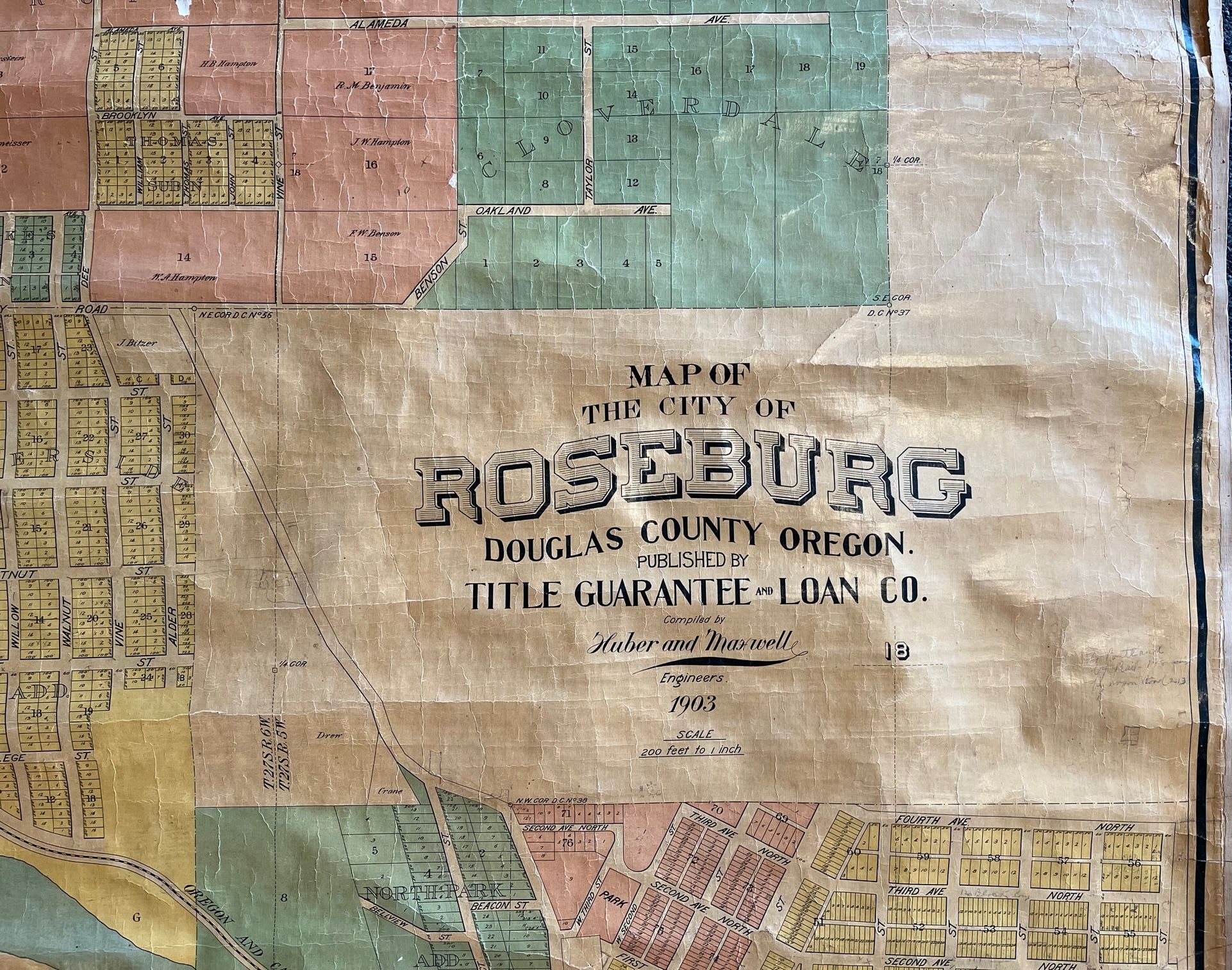 Map of the city of Roseburg, Douglas County, Oregon. Compiled by ...