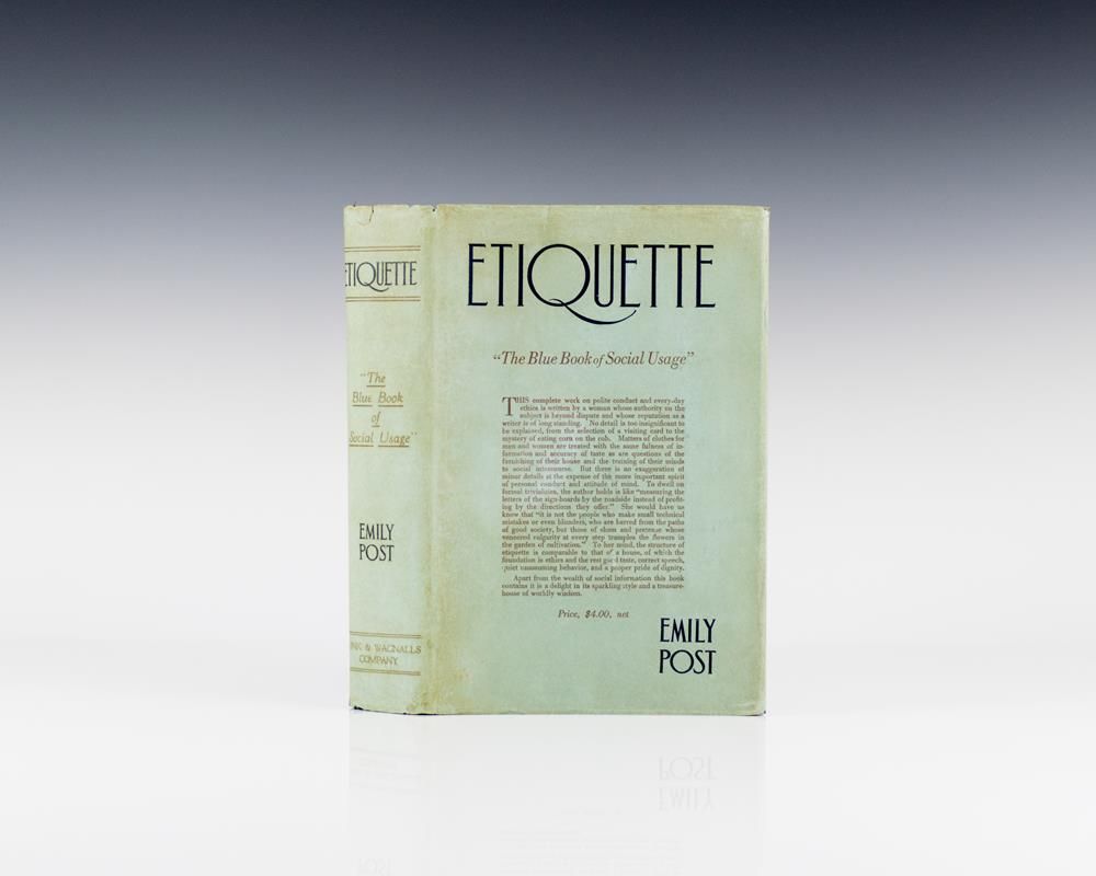 Etiquette. by Emily Post - Signed First Edition - 1922 - from Raptis ...