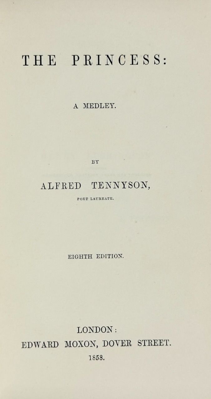 [Tennyson, Alfred Lord] Set of Six Titles, Uniformly Bound: Princess ...