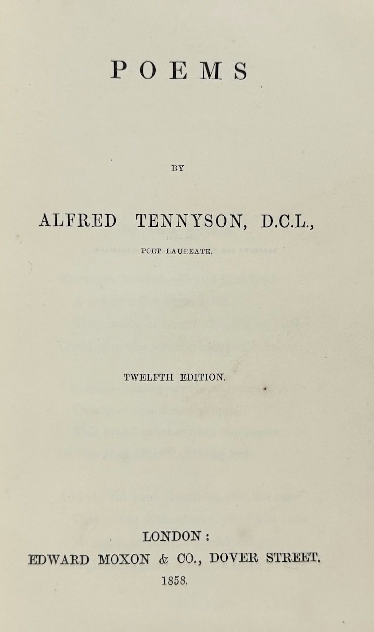 [Tennyson, Alfred Lord] Set of Six Titles, Uniformly Bound: Princess ...