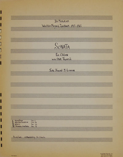 SONATA FOR ORGAN WITH STATE TRUMPETS : IN MEMORIAM WILFRID MEYNELL ...