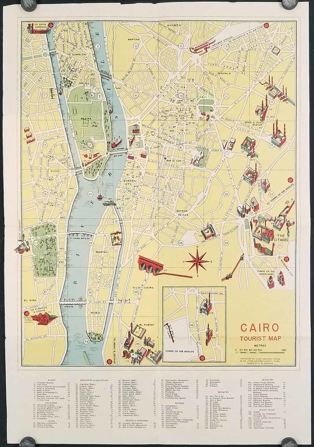 Cairo Tourist Map. by EGYPT - CAIRO) Rashdan, M. A. (mapmaker) - No ...
