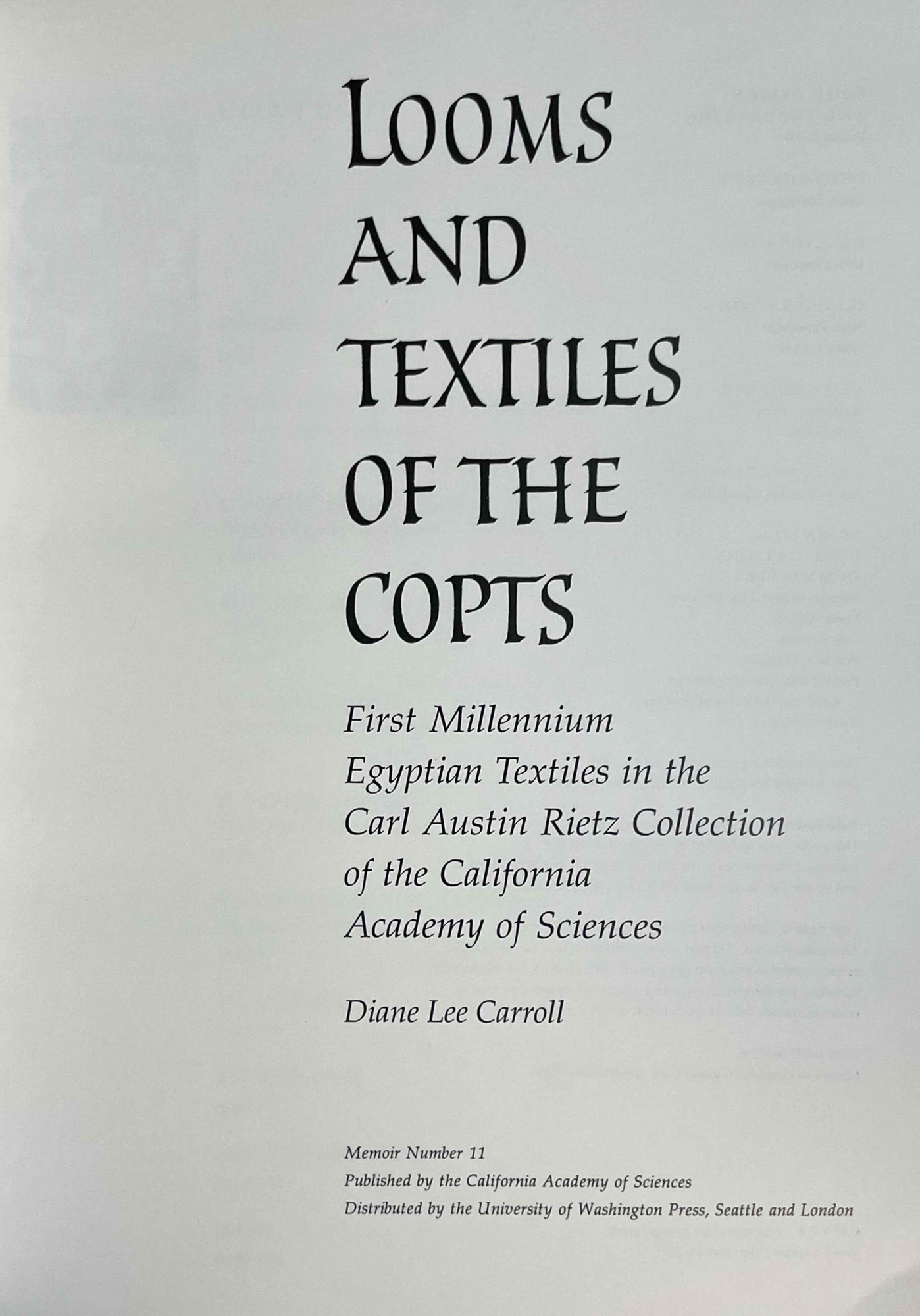 Looms and textiles of the Copts. First millennium Egyptian textiles in ...