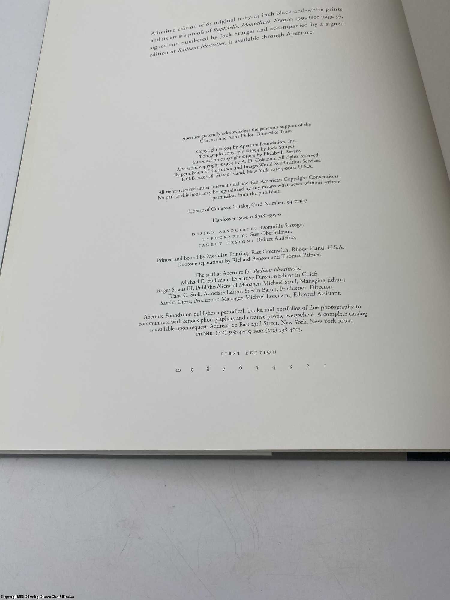 Jock Sturges Radiant Identities by Sturges, Jock | Hardcover | 2004 ...