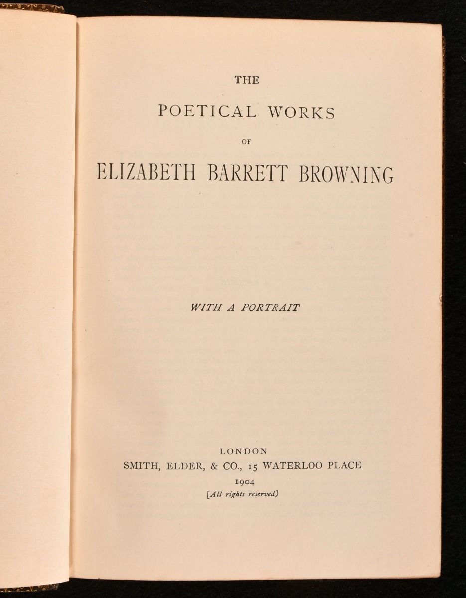 BIBLIO | The Poetical Works of Elizabeth Barrett Browning by Elizabeth Barrett Browning ...