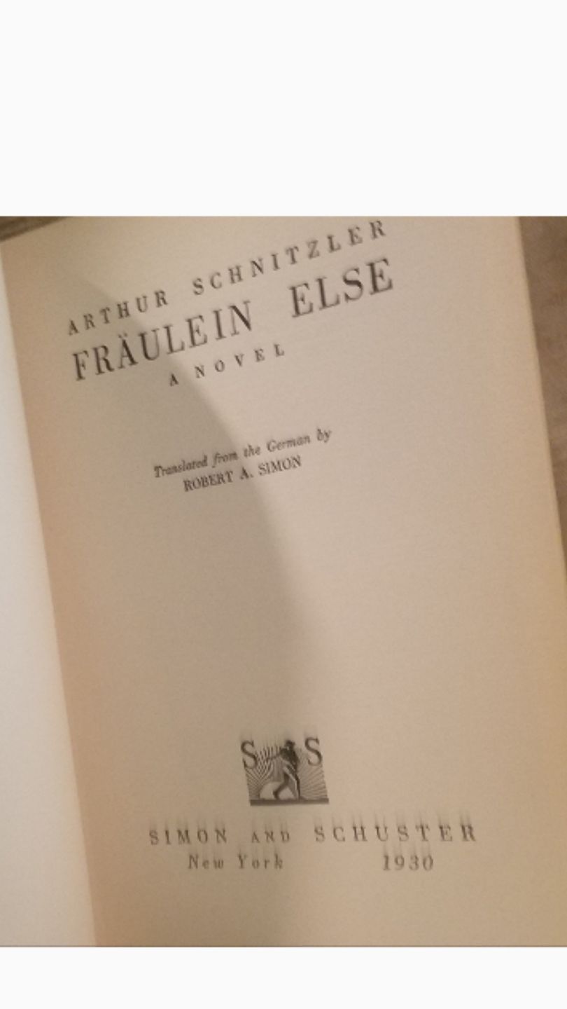 Fraulein Else by Schnitzler, Arthur | Hardcover | 1930 | Simon and ...