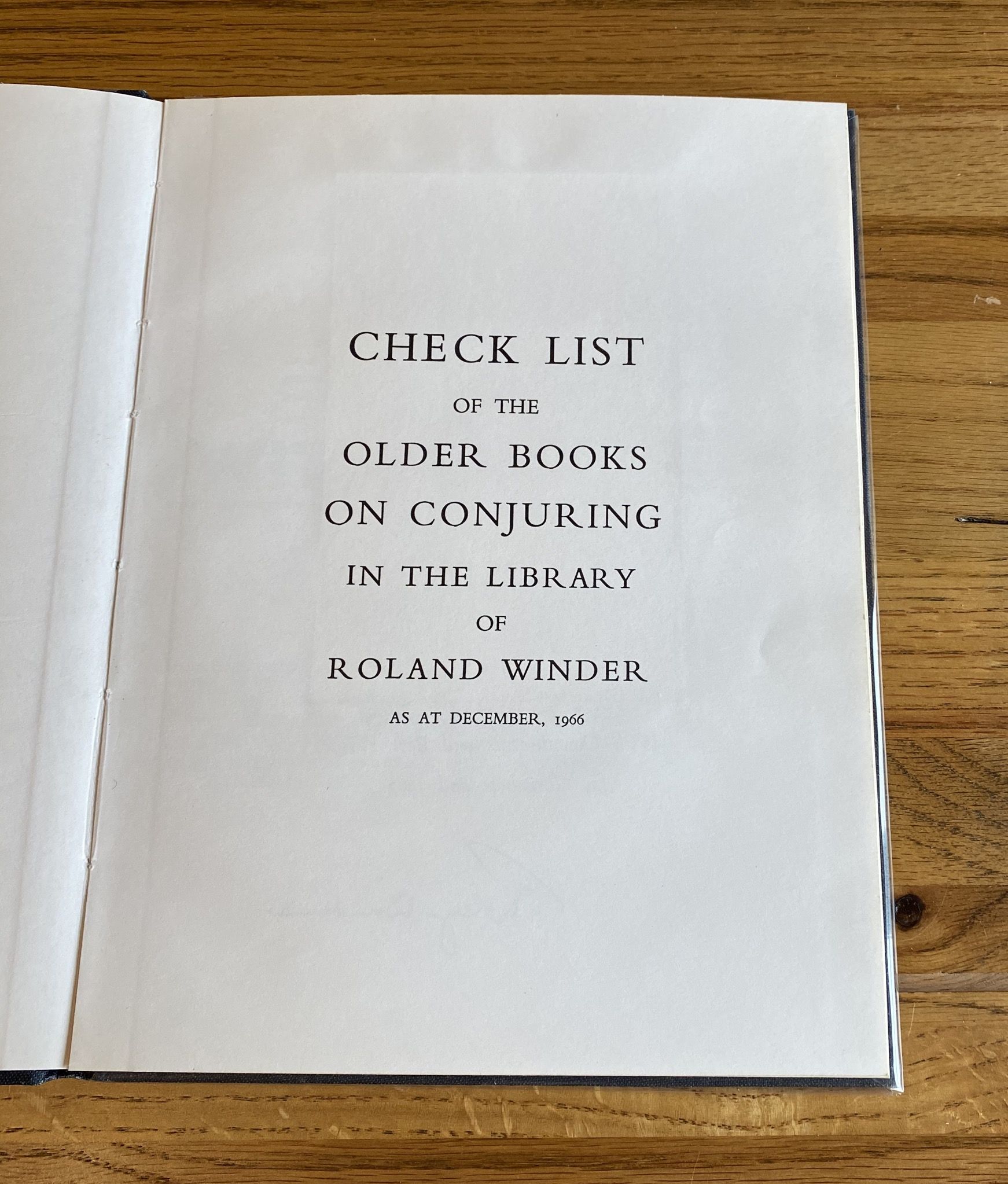 Check List of the Older Books on Conjuring in the Library of Roland ...
