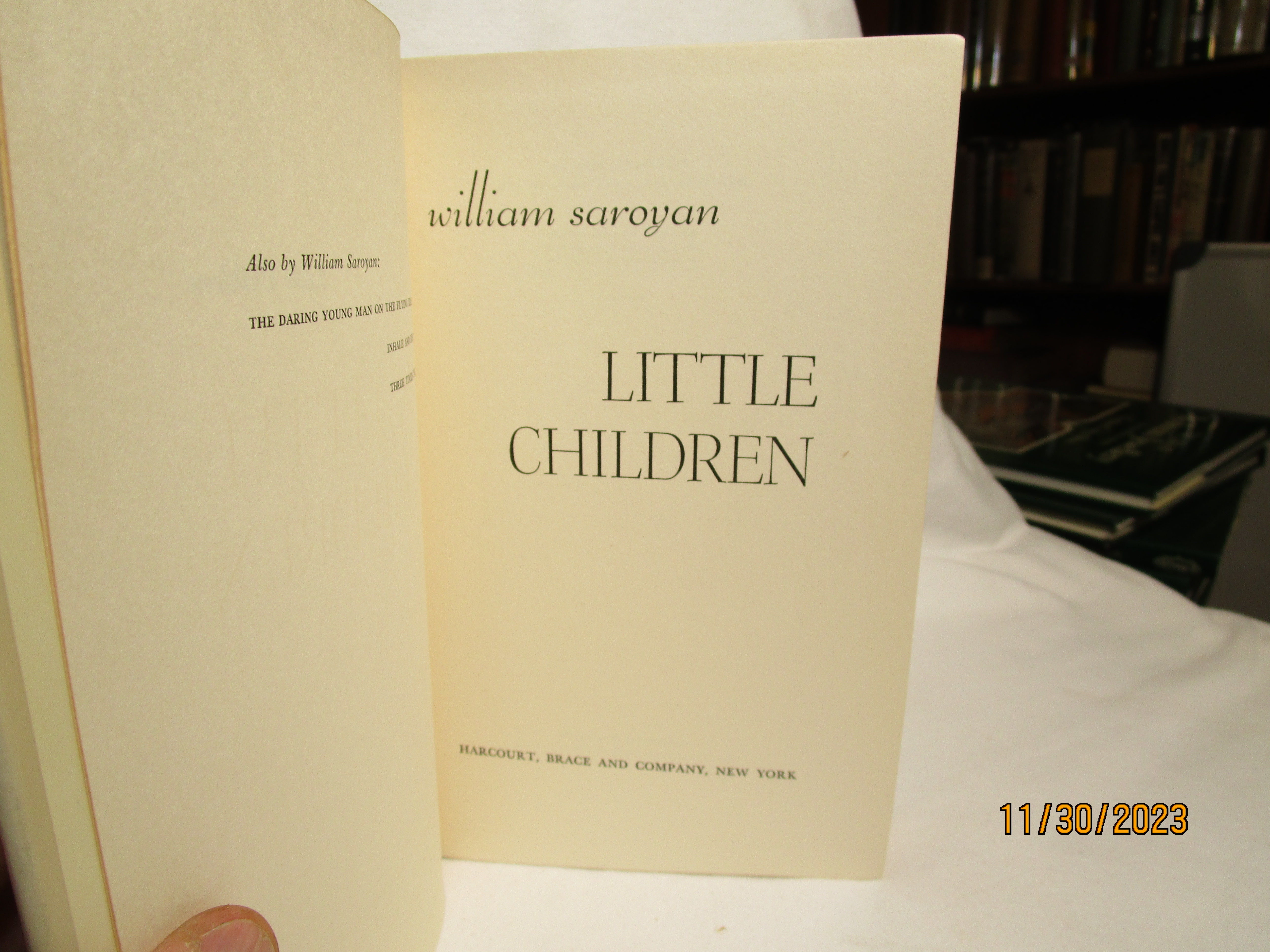 Little Children by Saroyan, William | Hardcover | 1937 | Harcourt Brace ...
