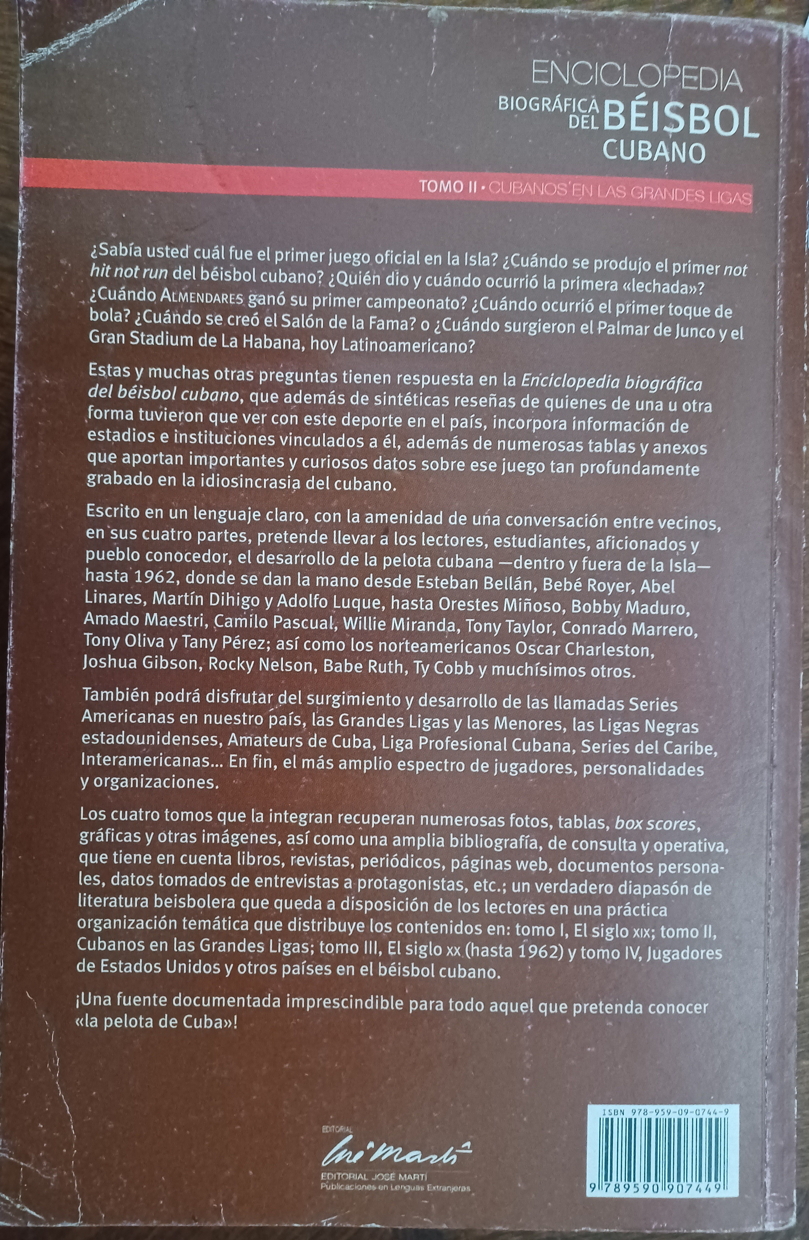 Enciclopedia biografica del beisbol cubano tomo II.cubanos en las ...