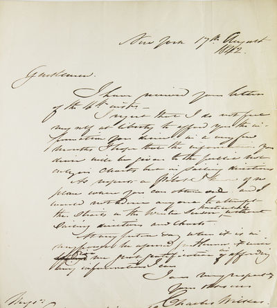 Autograph letter signed, just a couple months after returning from the ...