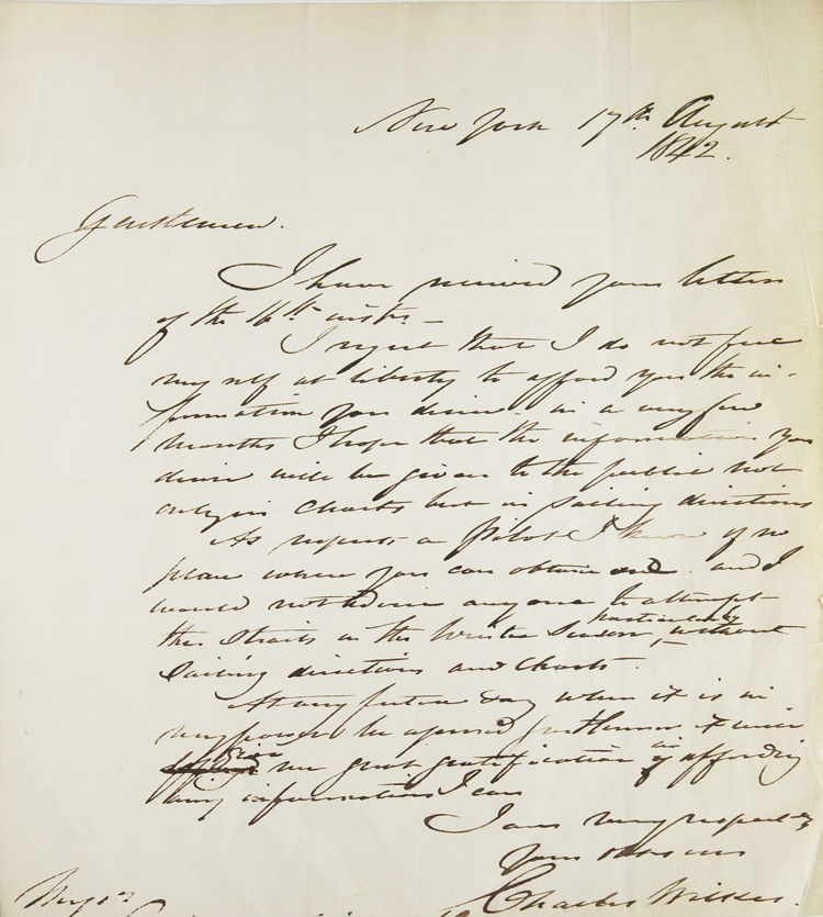 Autograph letter signed, just a couple months after returning from the ...