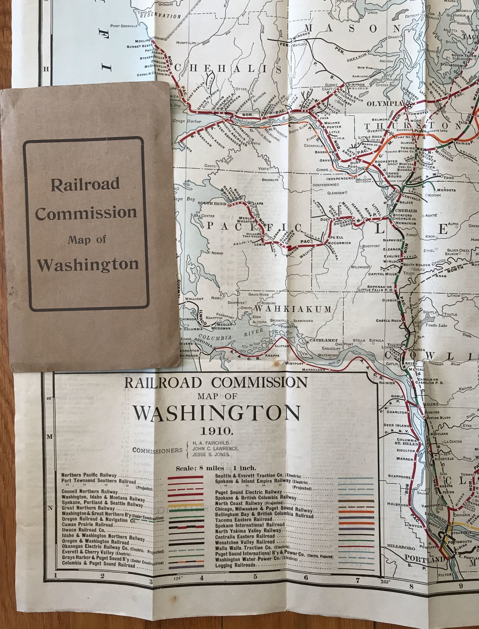 Railroad Commission Map of Washington. 1910 by [Washington] | | 1910 ...