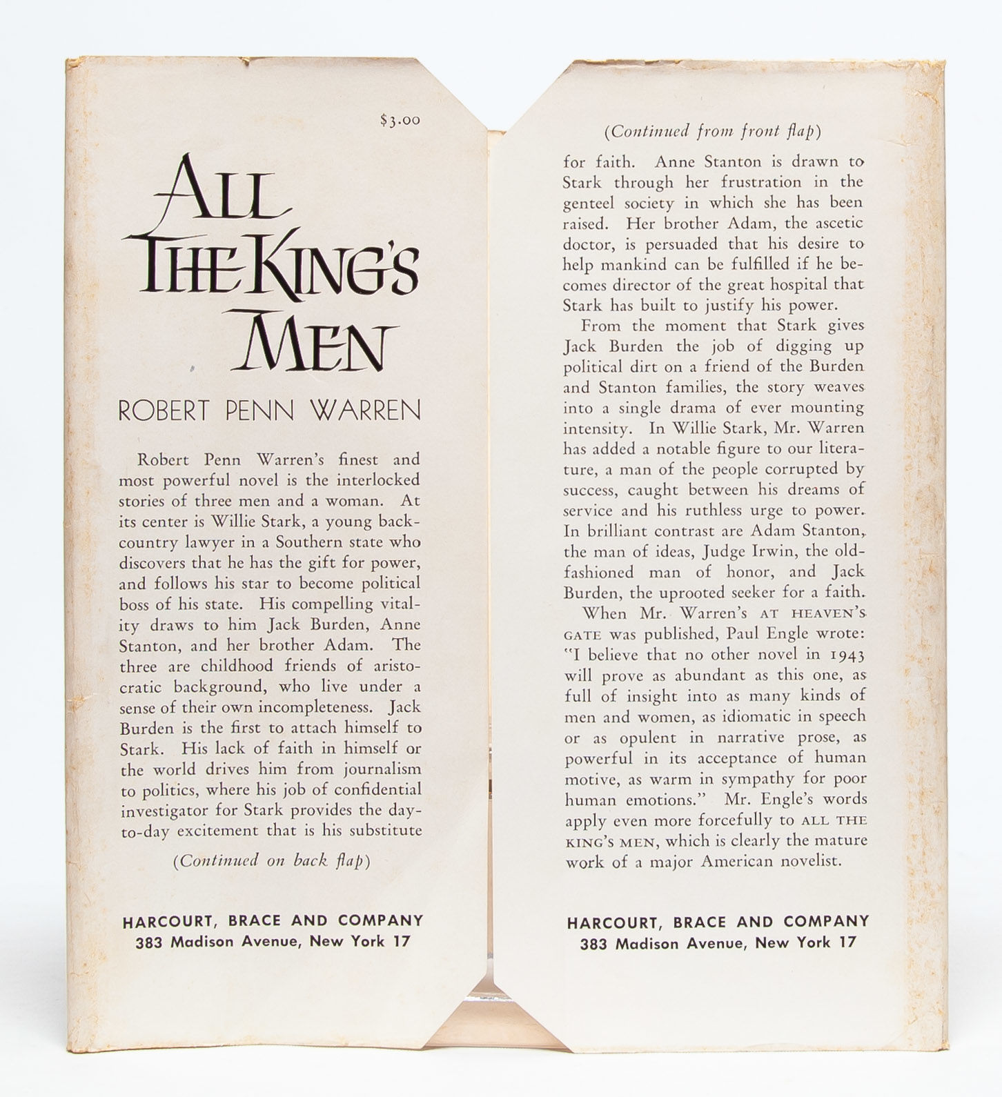 All the King's Men by Warren, Robert Penn | 1946 | Harcourt Brace | Biblio