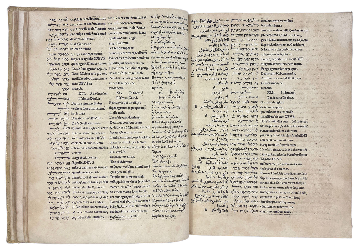 Psalterium, hebraeum, graecum, arabicum, & chaldeum, cum tribus latinis ...