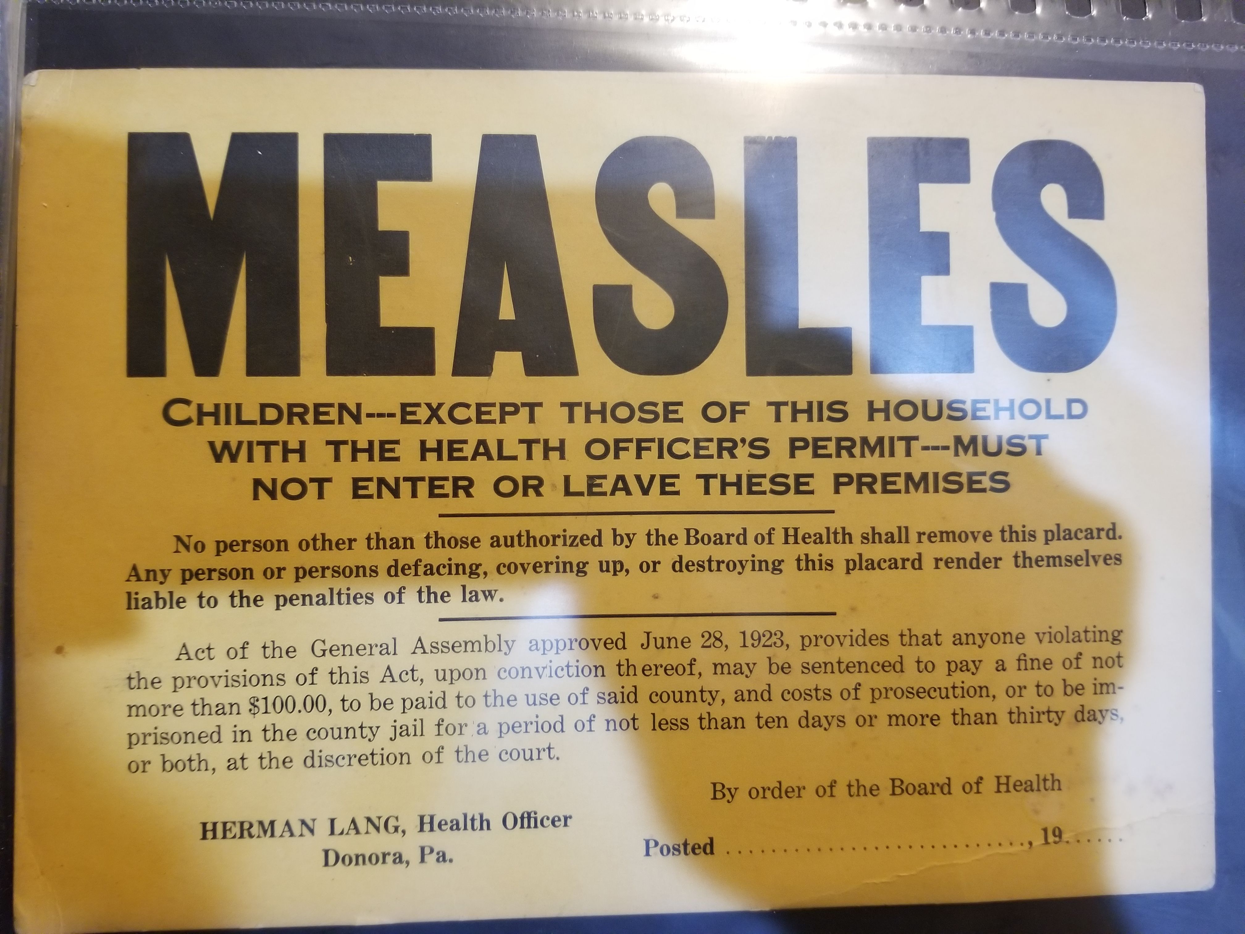 Measles Quarantine Sign