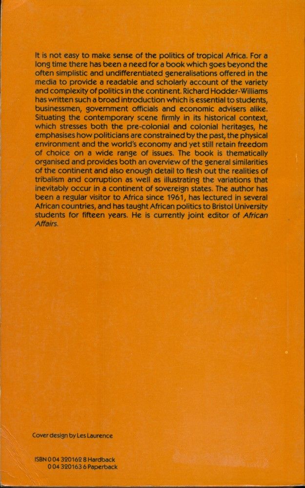 AN INTRODUCTION TO THE POLITICS OF TROPICAL AFRICA by Richard Hodder ...