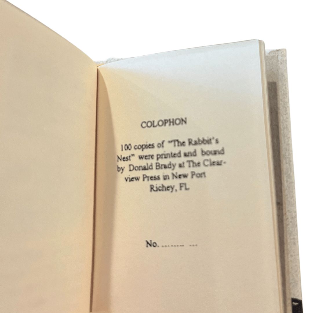 The Rabbit's Nest by [Miniature Book] Morrow, Elizabeth Reeve Cutter ...