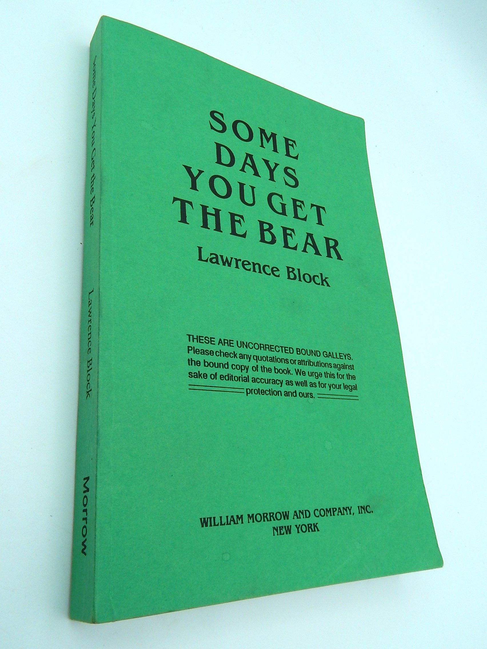Some Days You Get the Bear: Short Stories by Lawrence Block | Hardcover ...