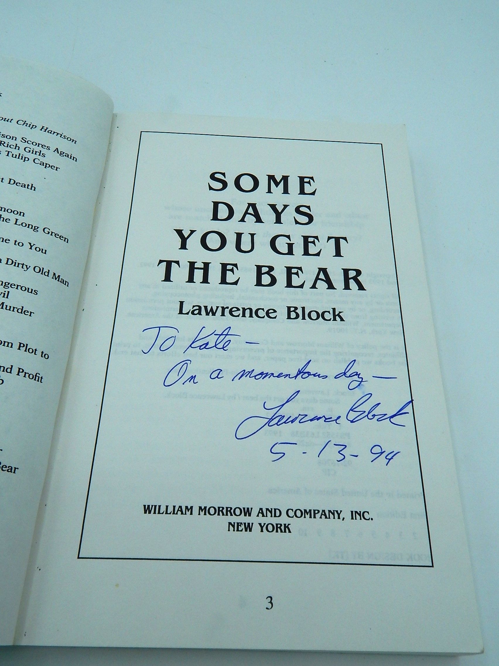 Some Days You Get the Bear: Short Stories by Lawrence Block | Hardcover ...