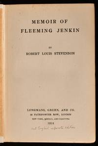 Memoir of Fleeming Jenkin by Robert Louis Stevenson - Hardcover - 1912 ...