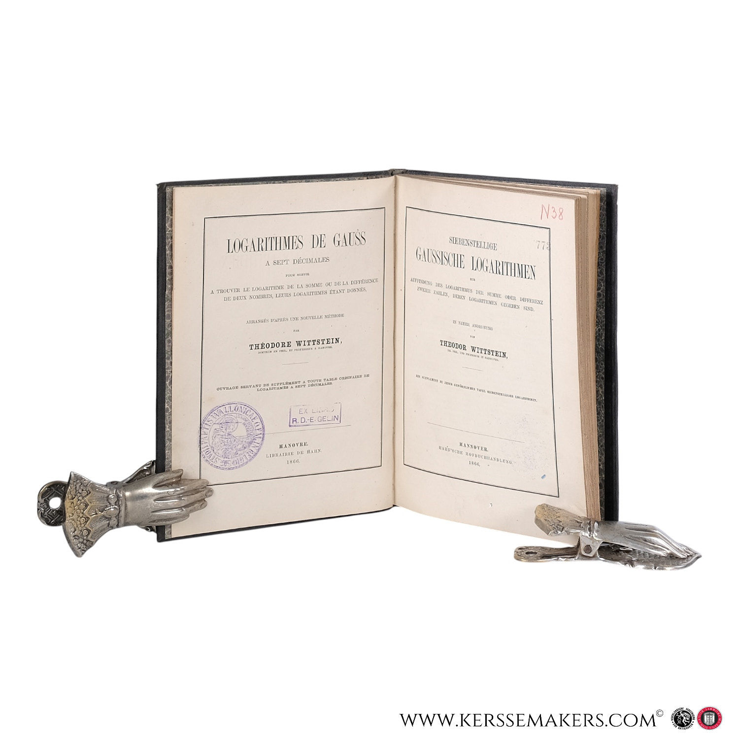 Logarithmes de Gauss à sept décimales pour servir a trouver le logarithme de la somme ou de la ...