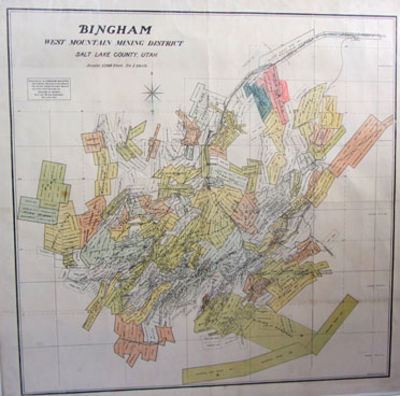 Bingham West Mountain Mining District, Salt Lake County, Utah by [Map ...