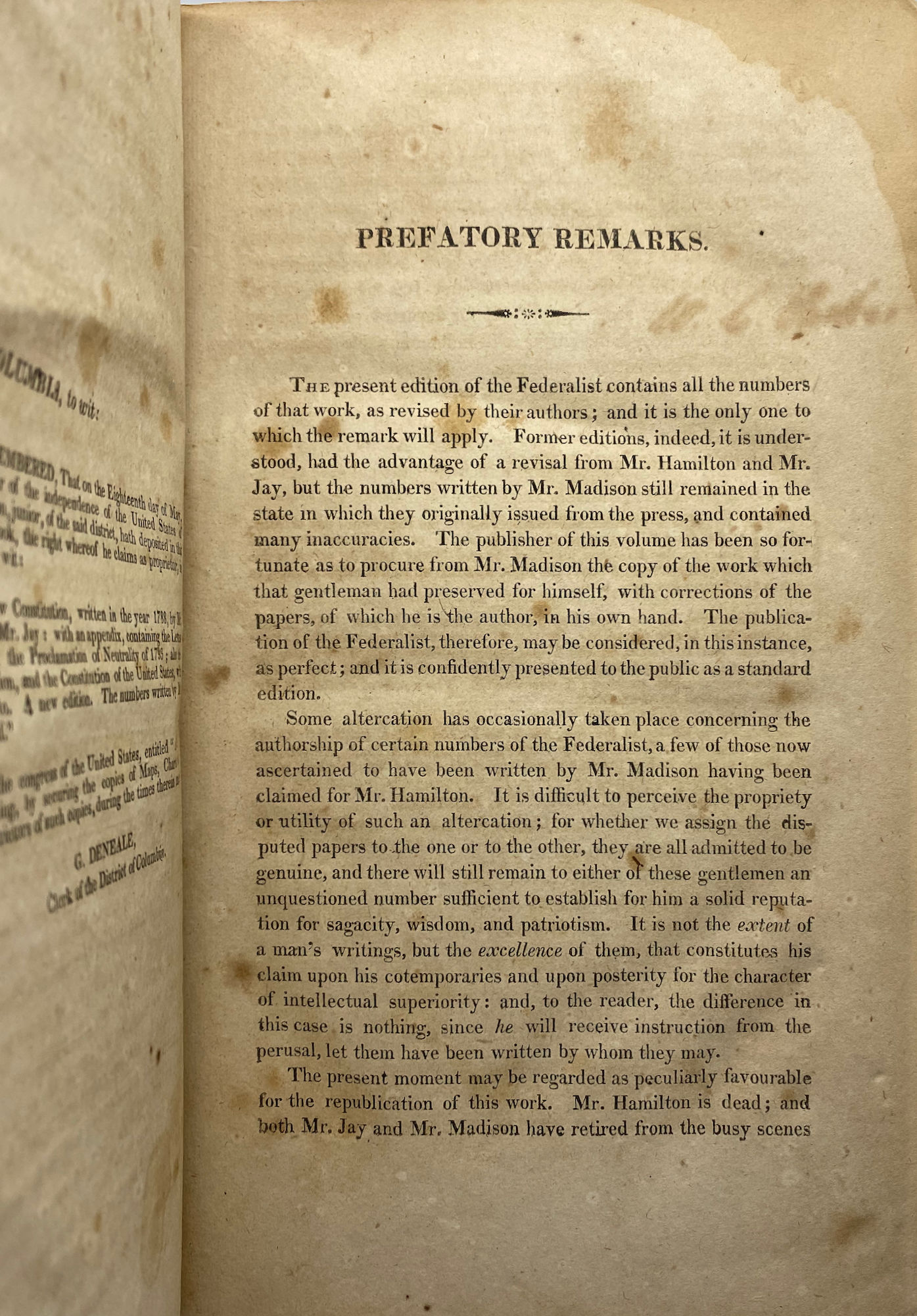 [Nat Turner's lawyer's copy?] The Federalist, on The New Constitution ...