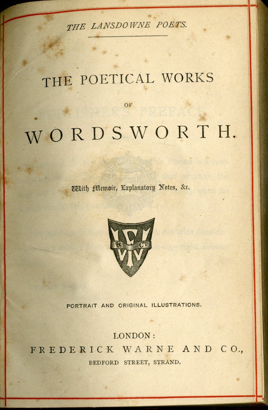 The Poetical Works of Wordsworth by Wordsworth William - Hardcover ...