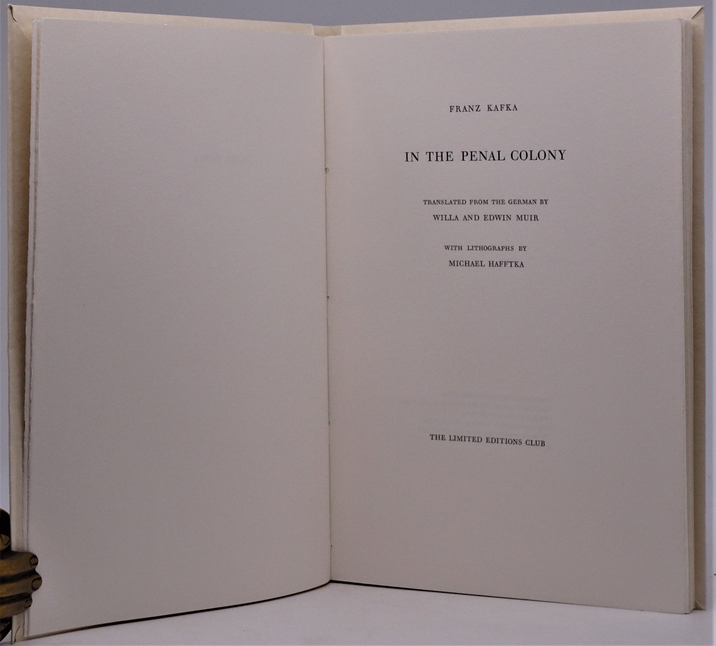 In the Penal Colony by with Lithographs by Michael Hafftka Franz ...