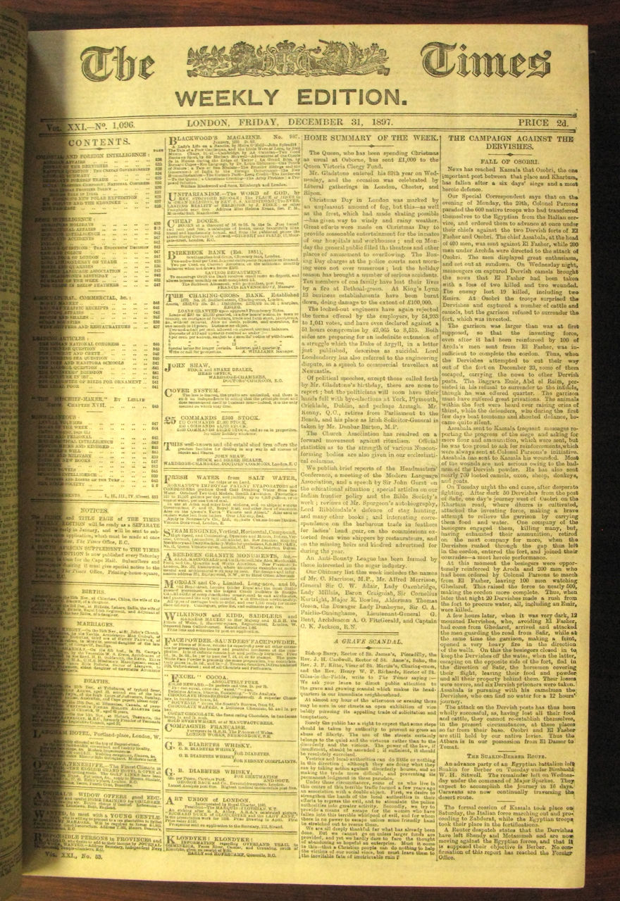 THE [LONDON] TIMES WEEKLY EDITION 1898 by Various | Hardcover | 1898 ...