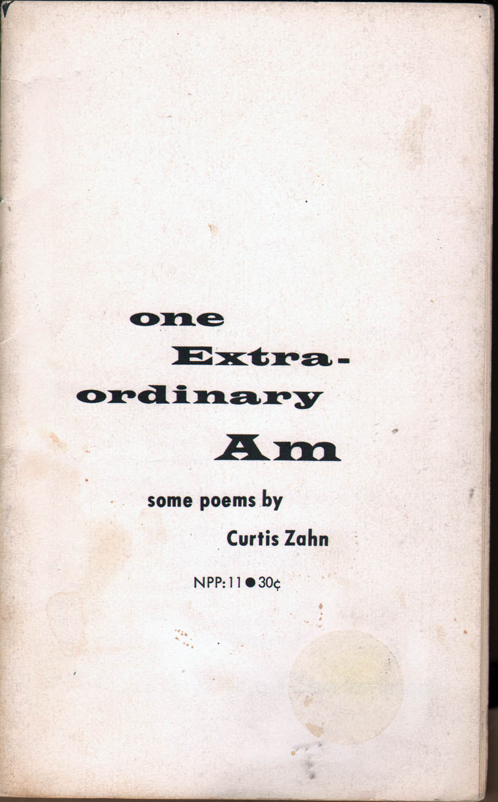 One Extraordinary AM: Some Poems by Zahn, Curtis | Paperback | 1964 ...