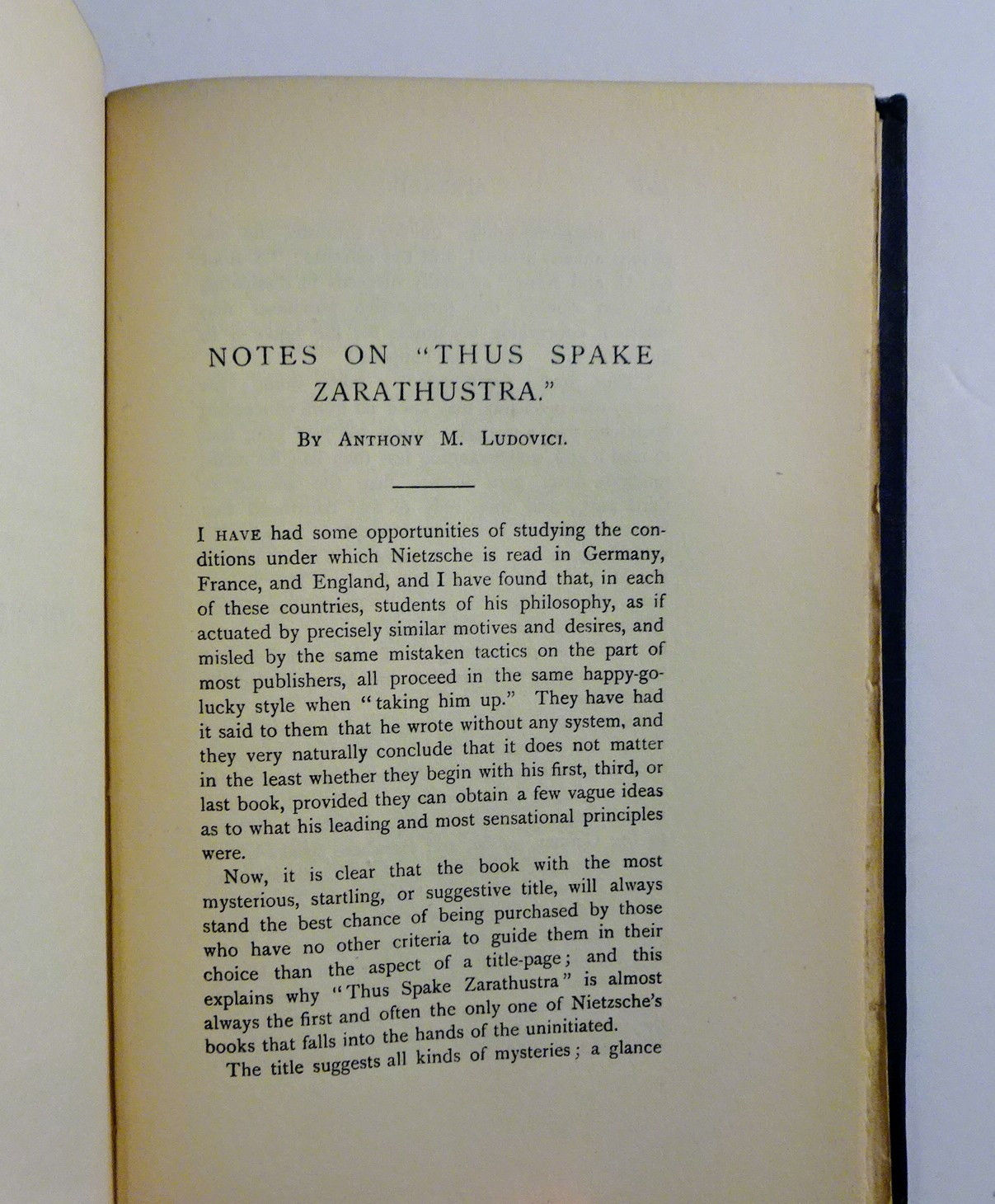 Thus Spake Zarathustra by Friedrich Nietzsche | Hardcover | 1909 | T.N ...