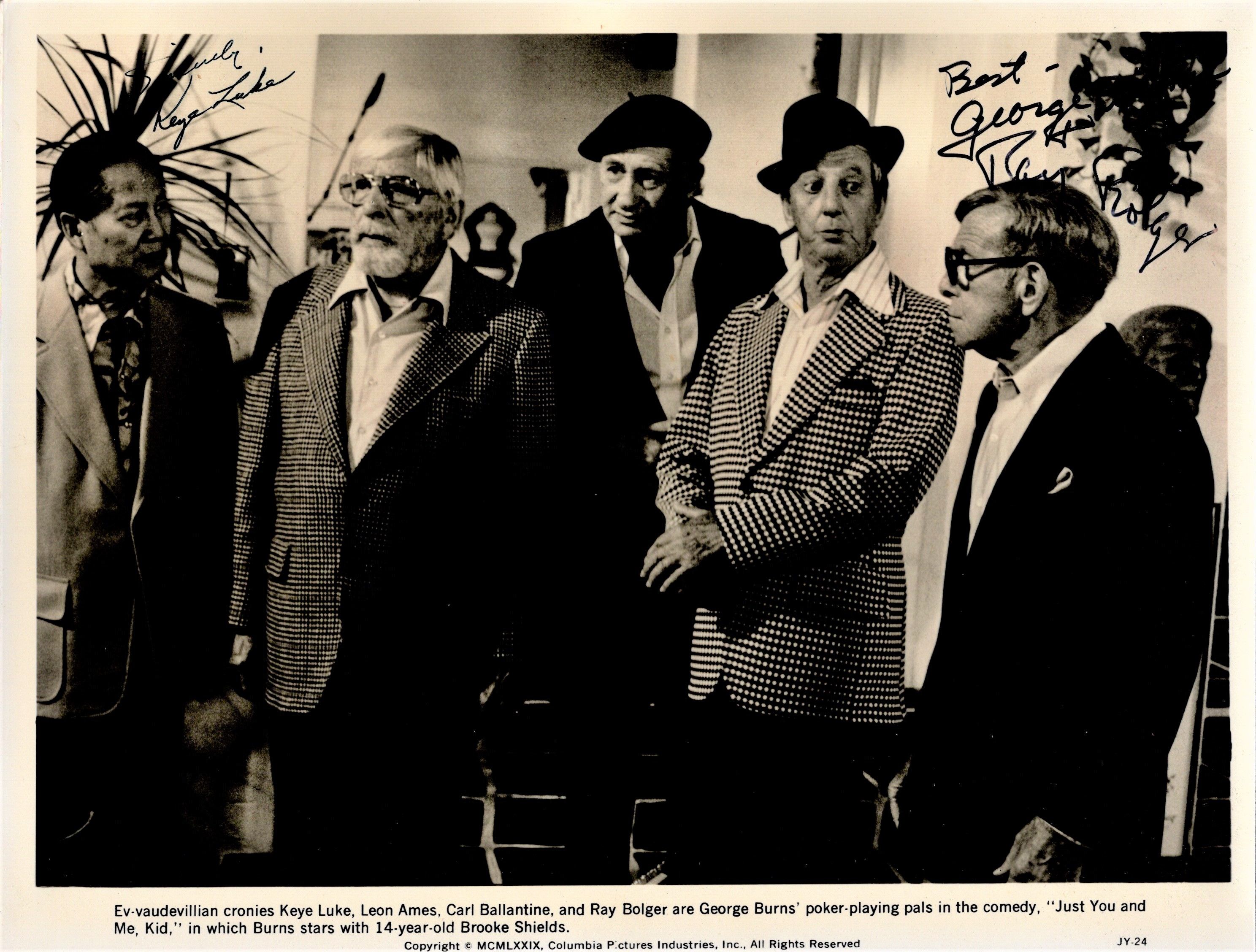 Almost Pristine Autographs of Actors George Burns, Ray Bolger, and Keye ...