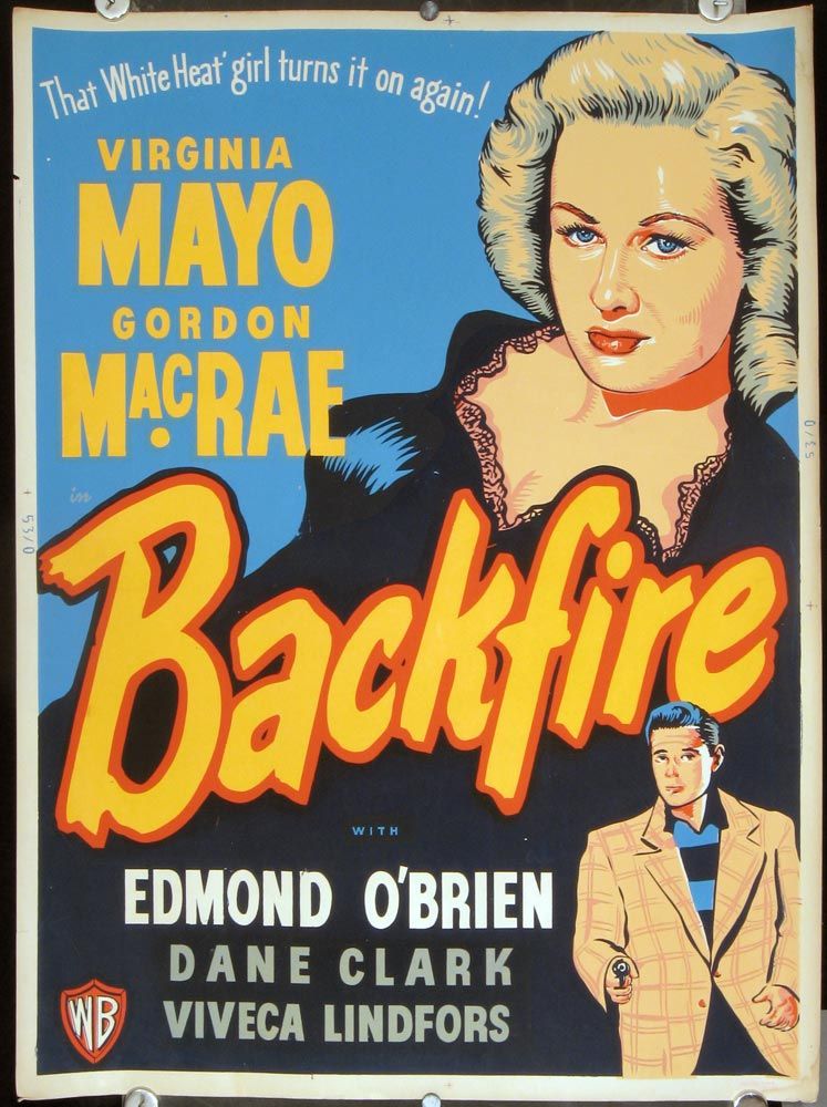 Backfire. VINTAGE MOVIE POSTER. by FILM NOIR) | 1948- 1950. | Warner ...