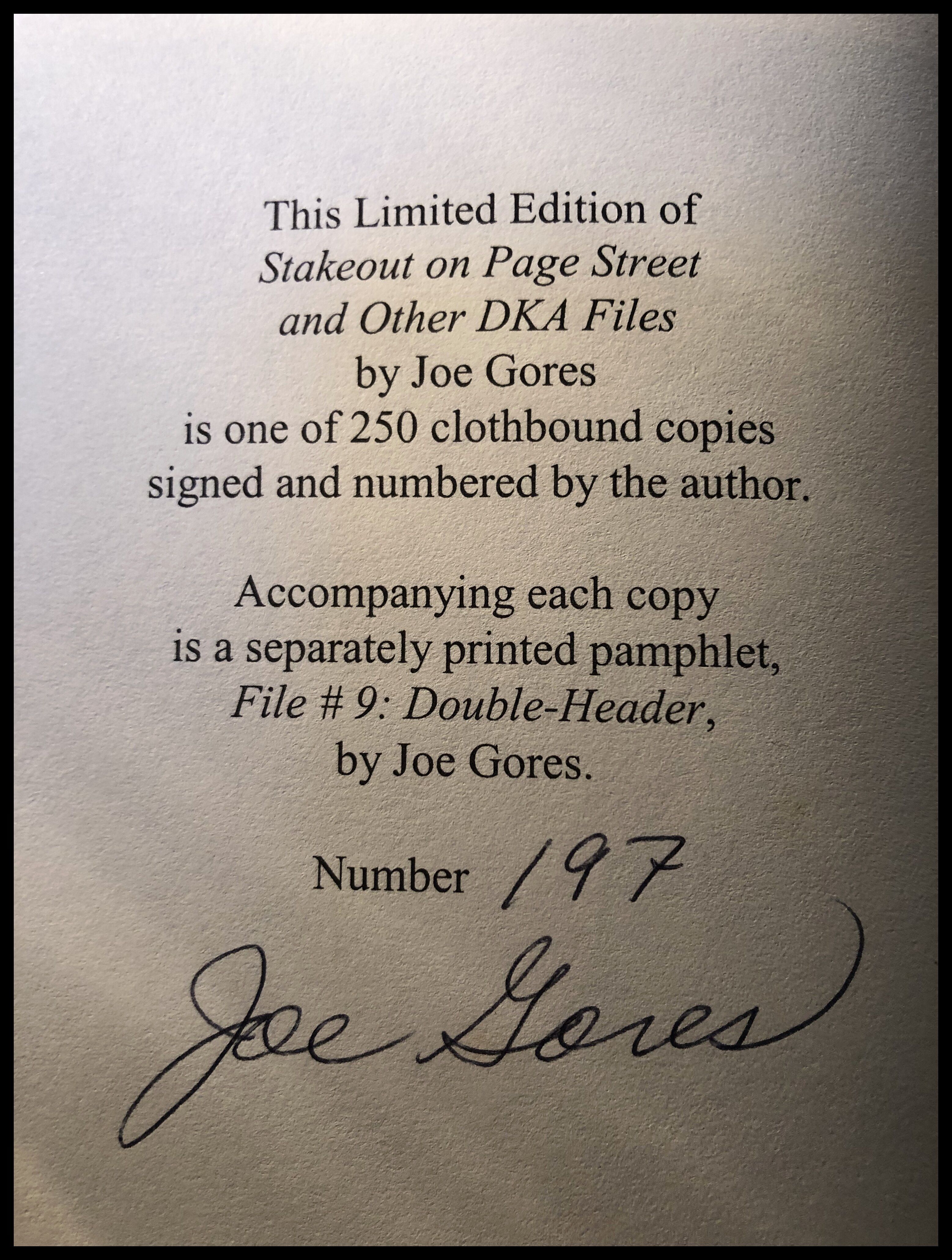 Stakeout on Page Street and Other Dka Files - Signed Limited Edition by ...