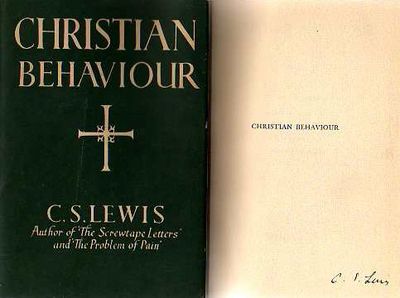 Christian Behavior by Lewis, C. S | Hardcover | 1950 | Macmillan & Co ...
