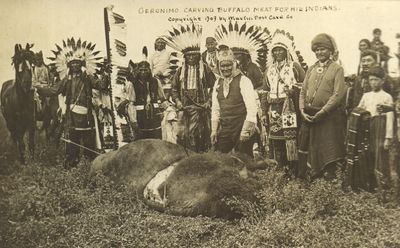 geronimo carving buffalo meat for his by martin william h - Biblio.com