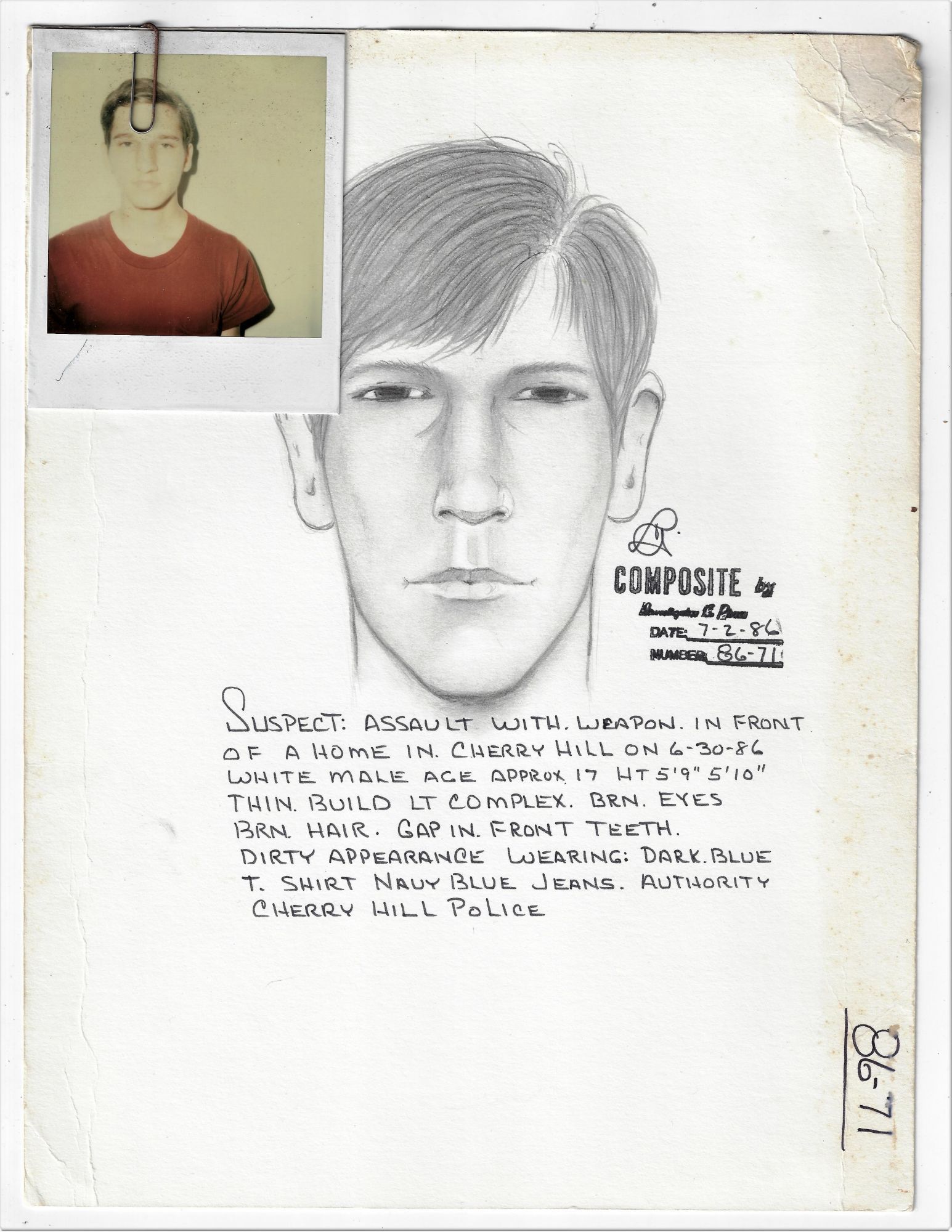 Archive of a Police Sketch Artist Working in Camden County, New Jersey ...