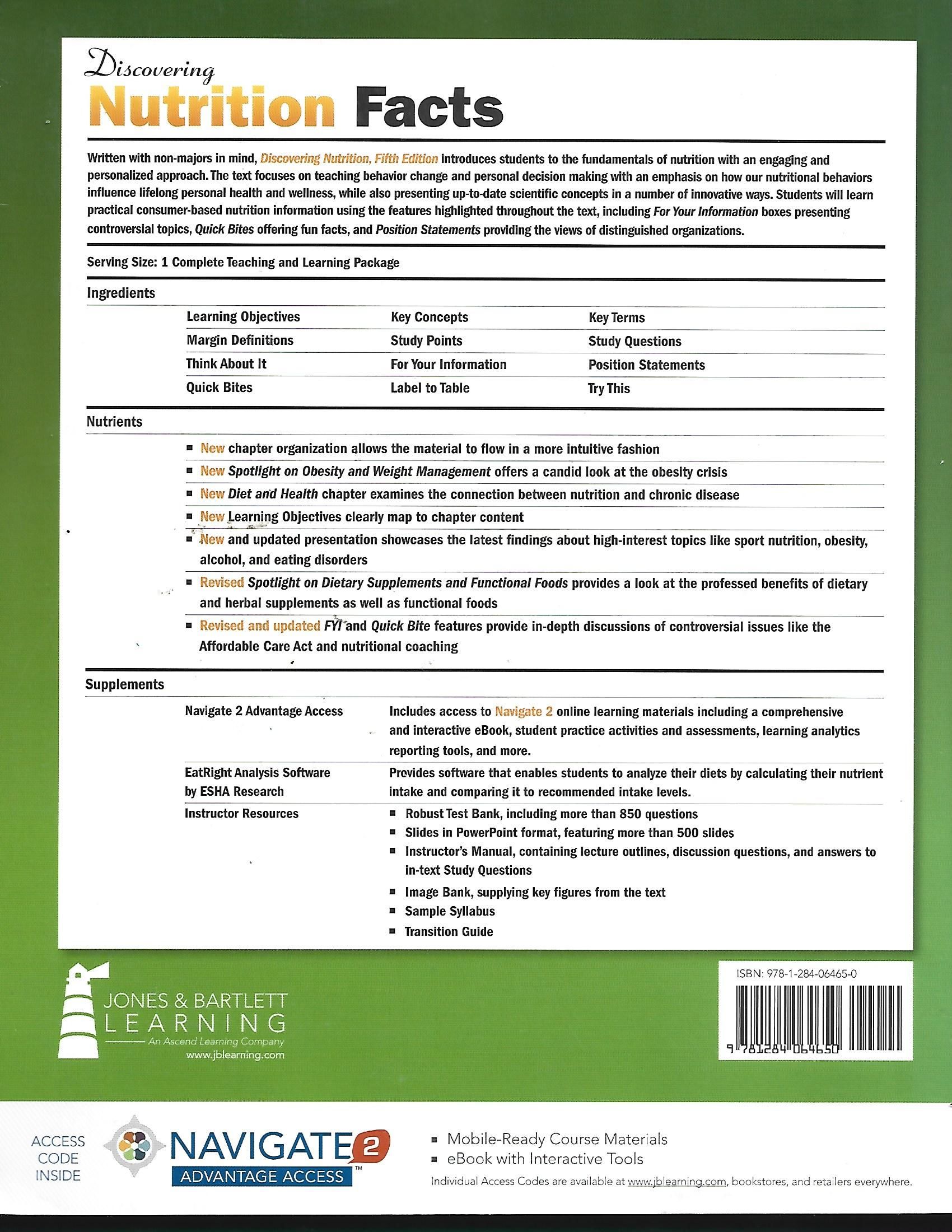 Discovering Nutrition by Insel, Paul; Ross, Don; Bernstein, Melissa ...