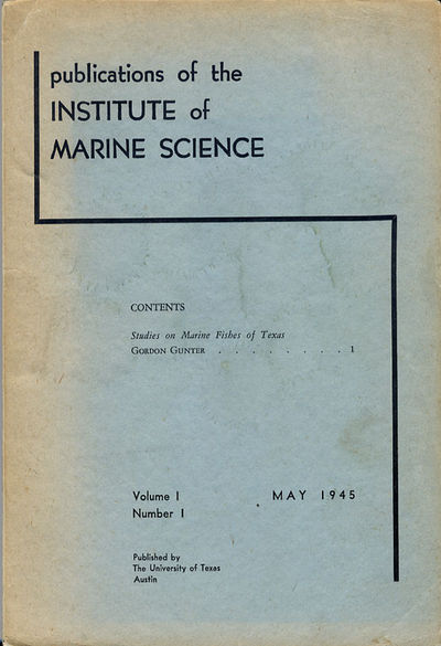Studies on Marine Fishes of Texas by Gunter, Gordon | Paperback | 1945 ...